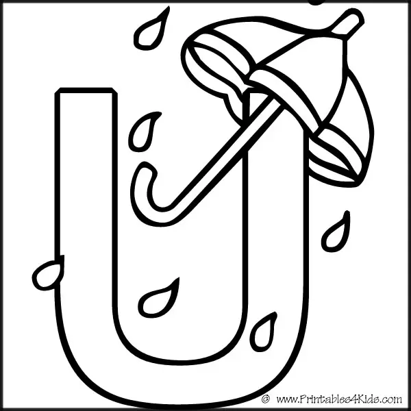 Alphabet Coloring Page Letter U Umbrella Printables For Kids Free 
