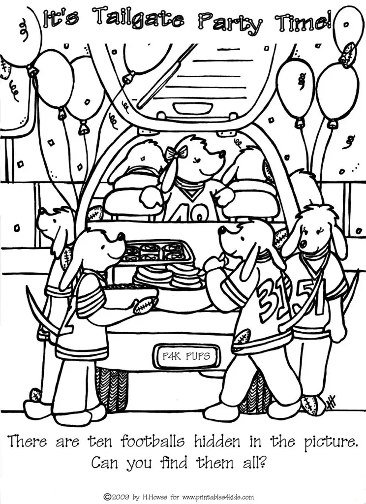Find the Hidden Footballs Tailgate – Printables for Kids – free word ...