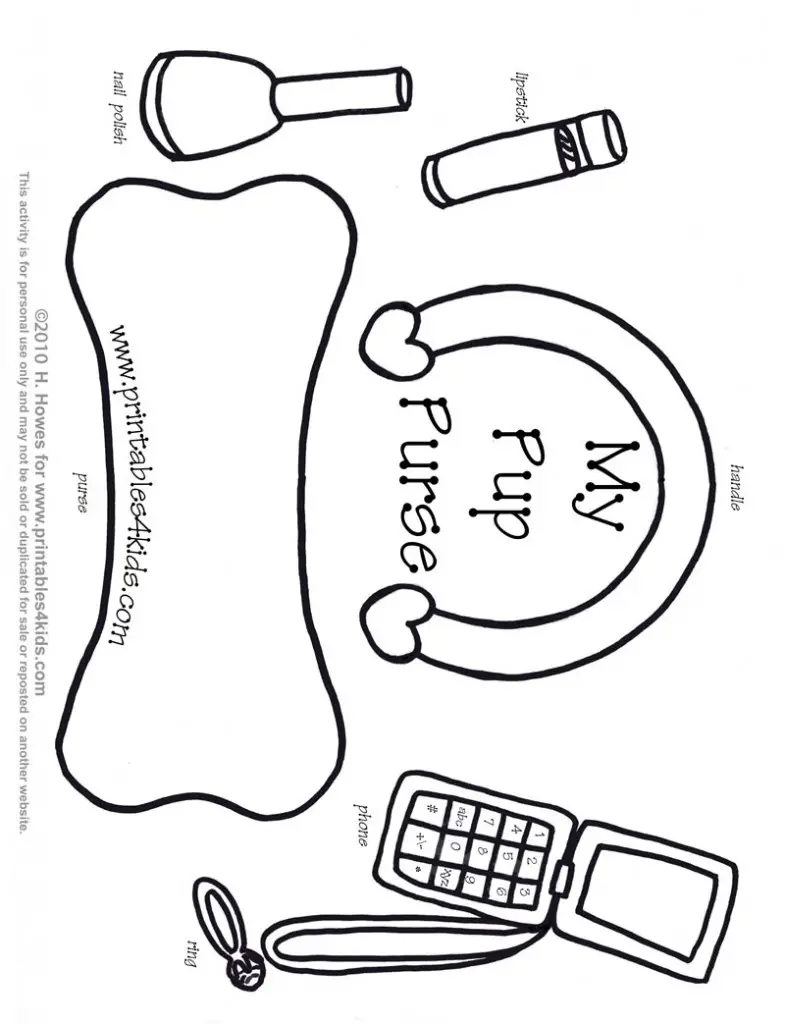 Print and play purse for little girls – Printables for Kids – free word ...